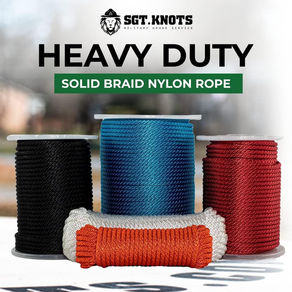 Snapklik.com : SGT KNOTS Solid Braid Nylon Utility Rope - Multipurpose ...
