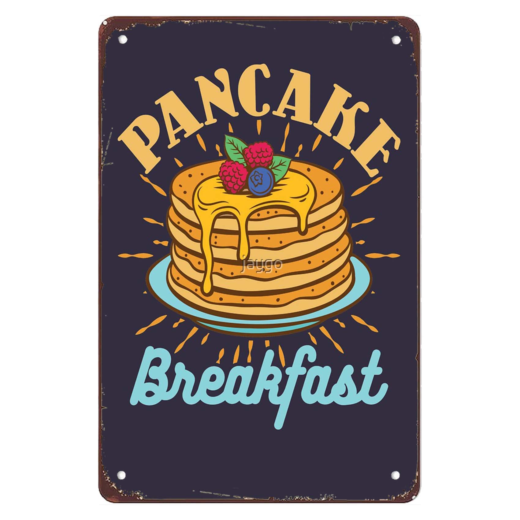 Vintage Pancake Breakfast Sign Fresh Delicious Pancake Metal Tin Sign