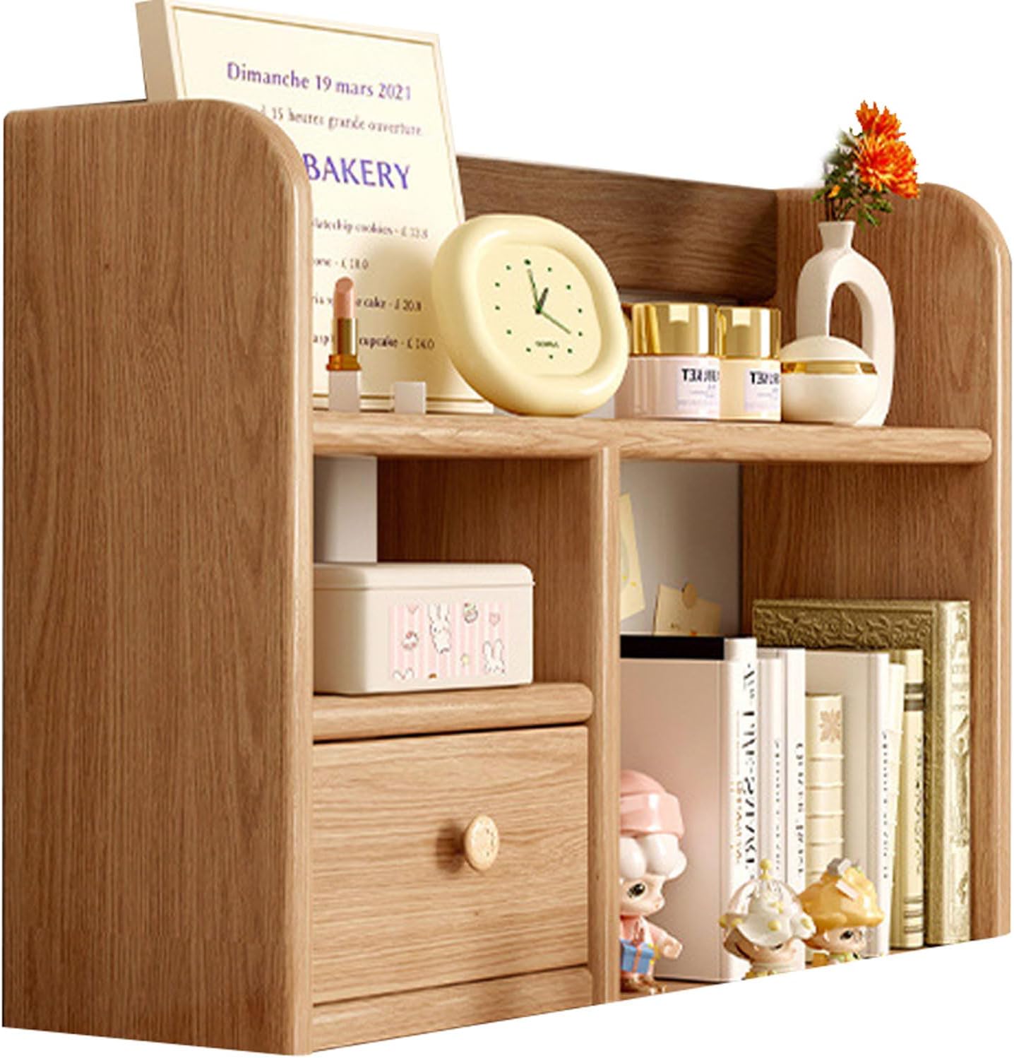 Amazon.com: Desktop Shelf for Computer Desk, Desk Hutch with Drawers ...
