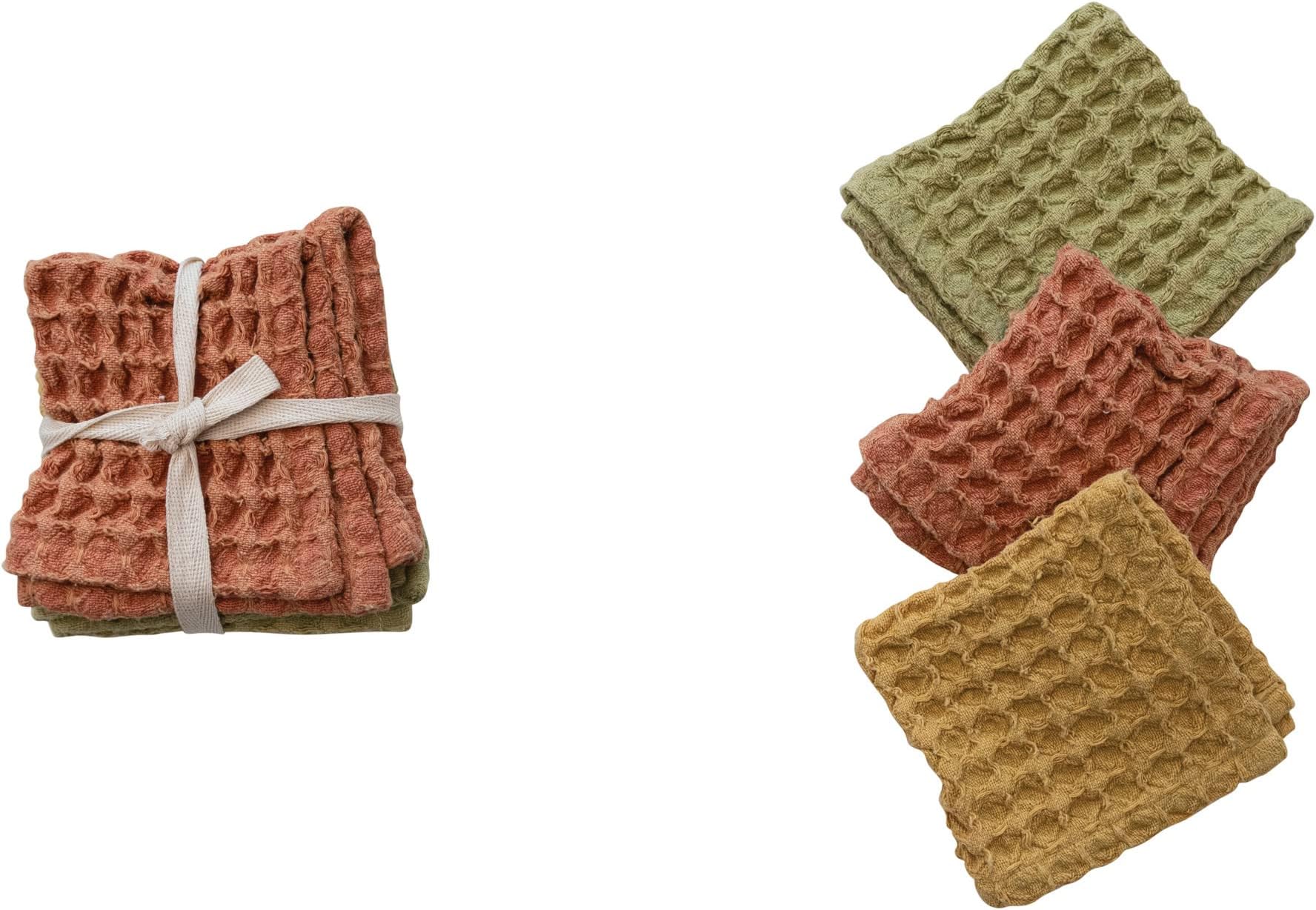 Amazon.com: Creative Co-Op Cotton Double Cloth Square Dish Cloths ...