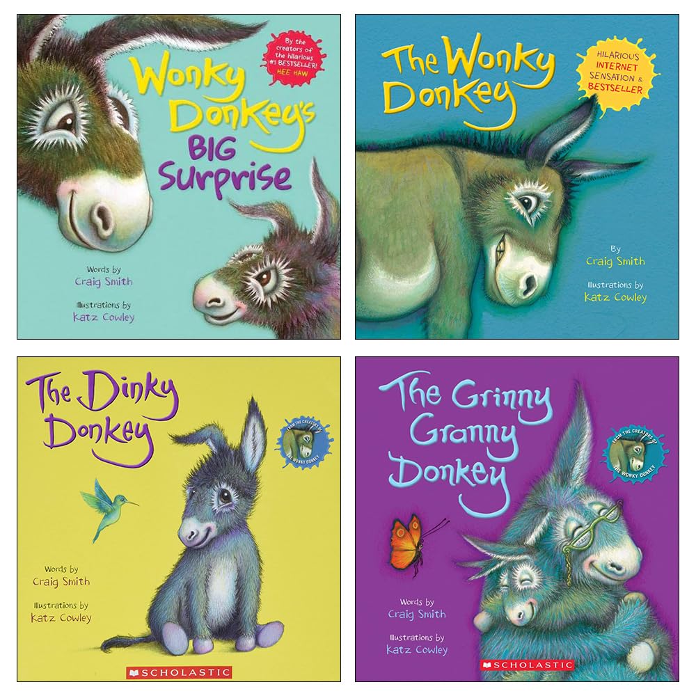 Wonky Donkey Series Collection 4 Books Set By Craig Smith (Wonky Donkey ...