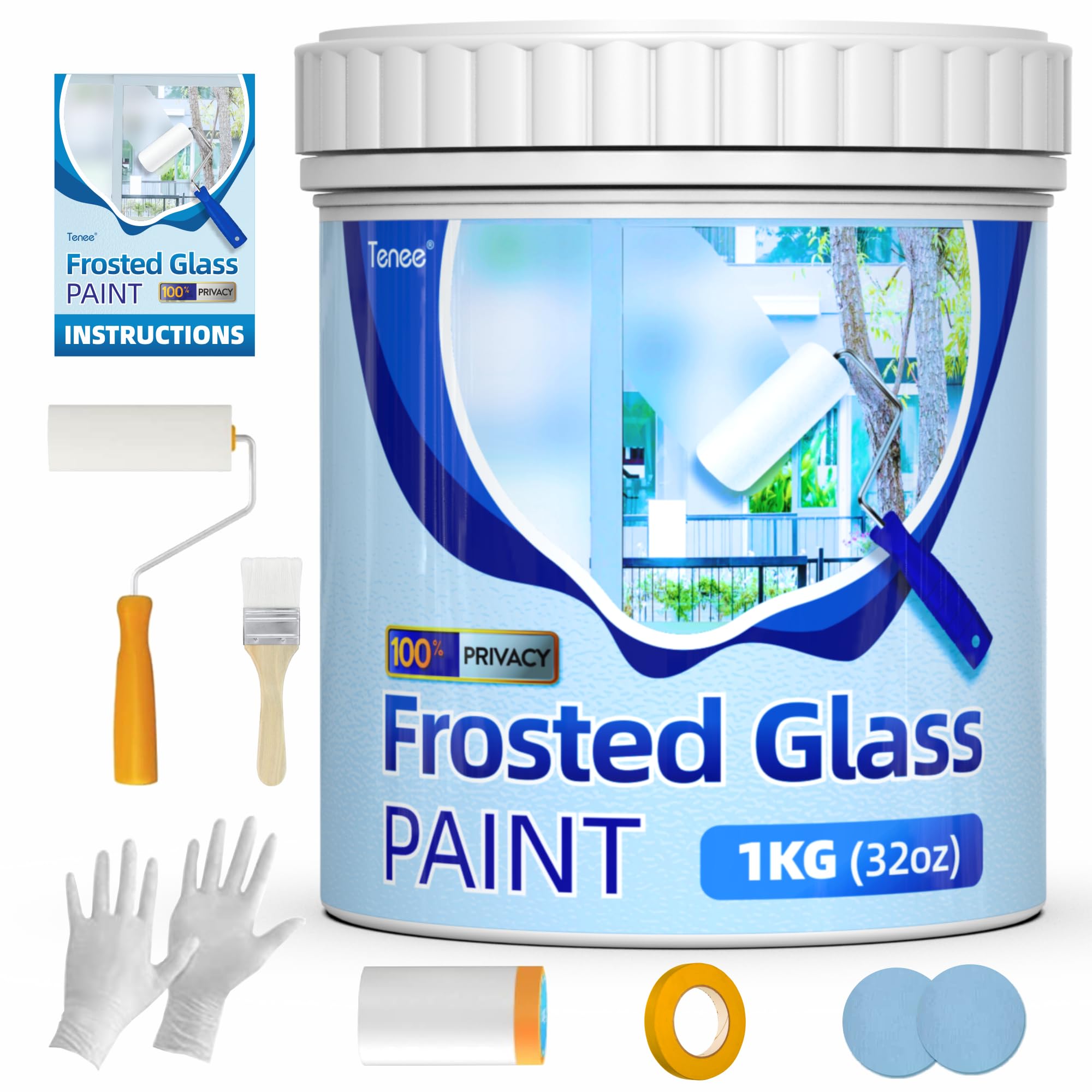 Frosted Glass Paint for Window 16oz & Frosted Glass Window Film ...