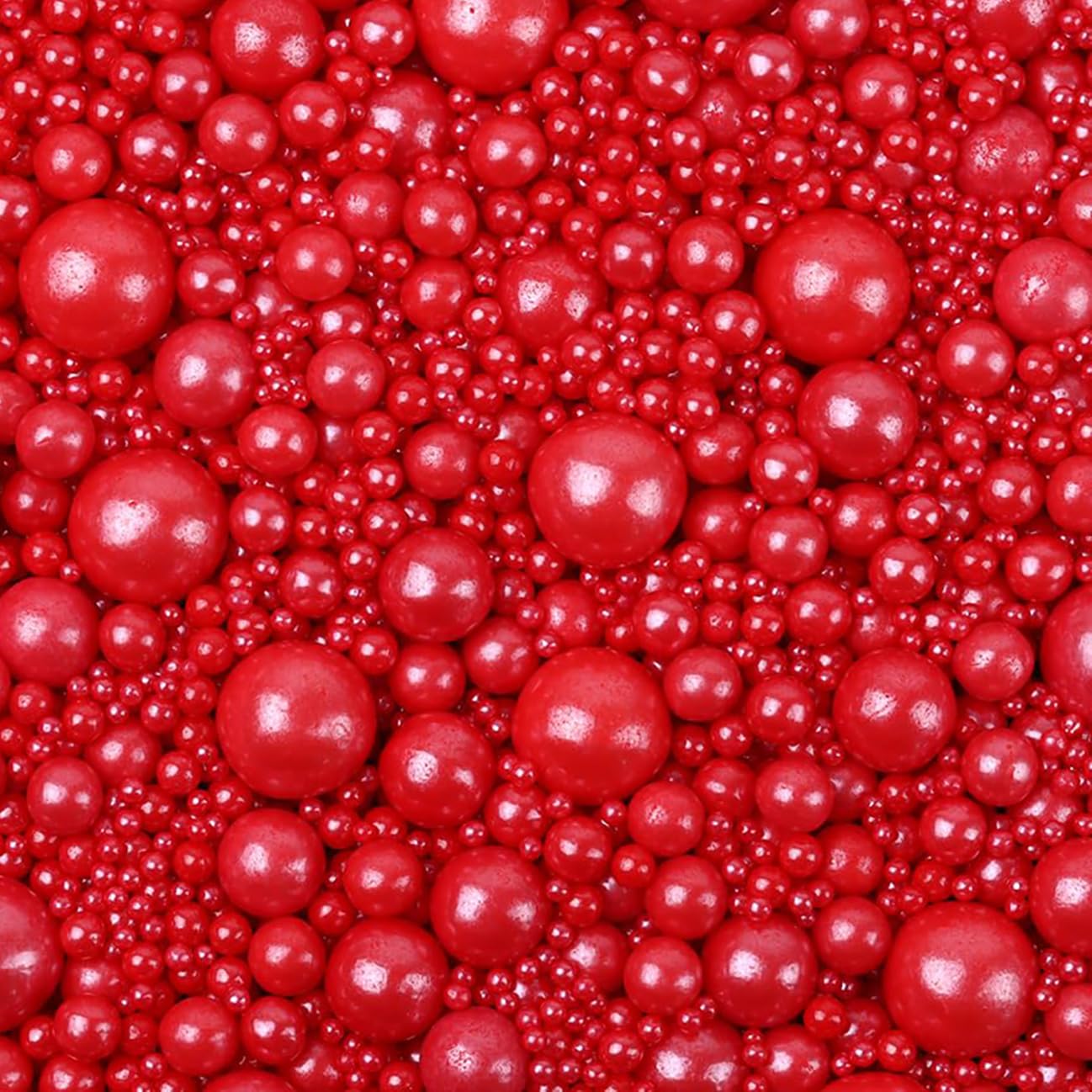 Amazon.com: Sentovac Edible Red Pearl Sugar Sprinkles 4.23oz/ 120g ...