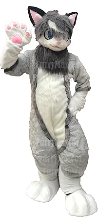 Amazon.com: Kemono Gray Cat Angel Dragon Digitigrade Prop Fursuit ...