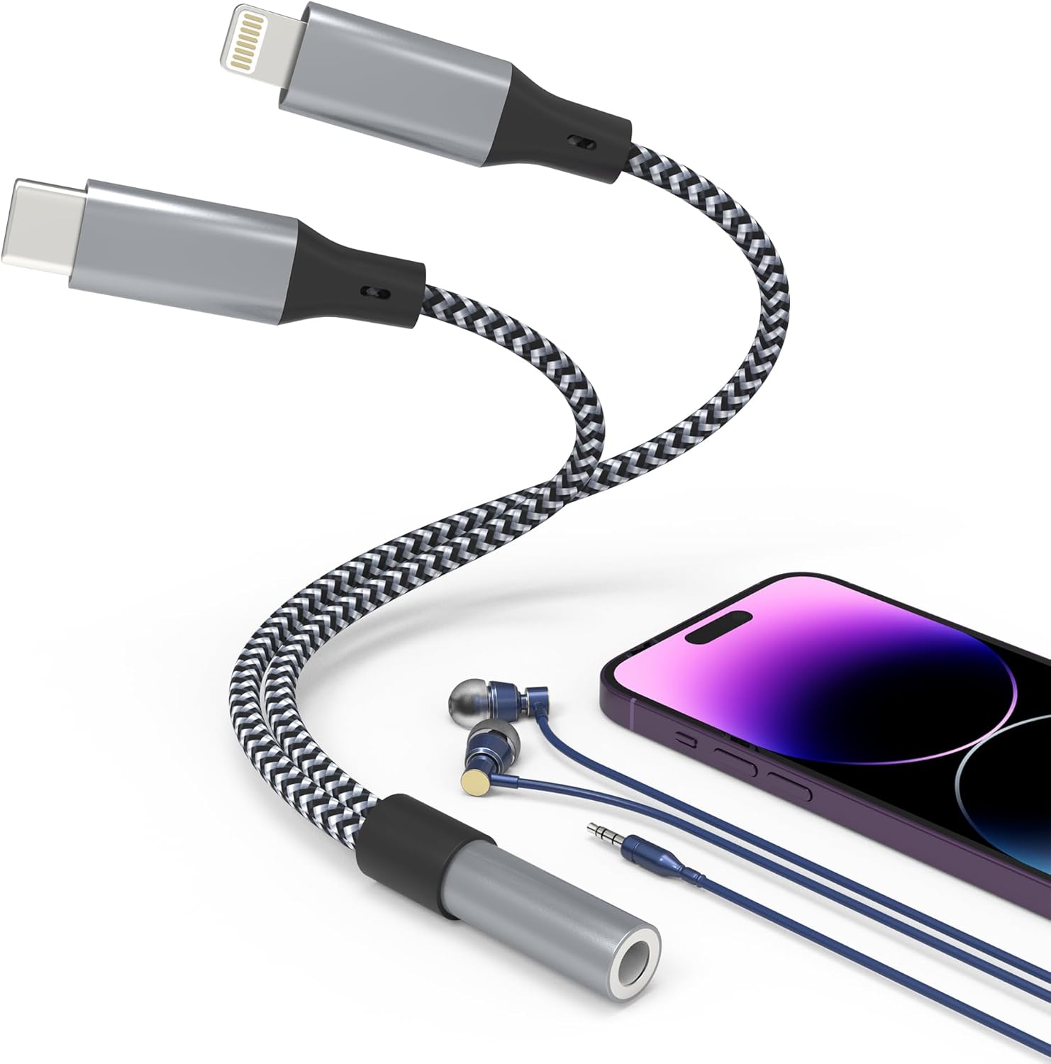 Amazon.com: Lightning to 3.5 mm Headphone Jack Adapter 2-in-1,[Apple ...