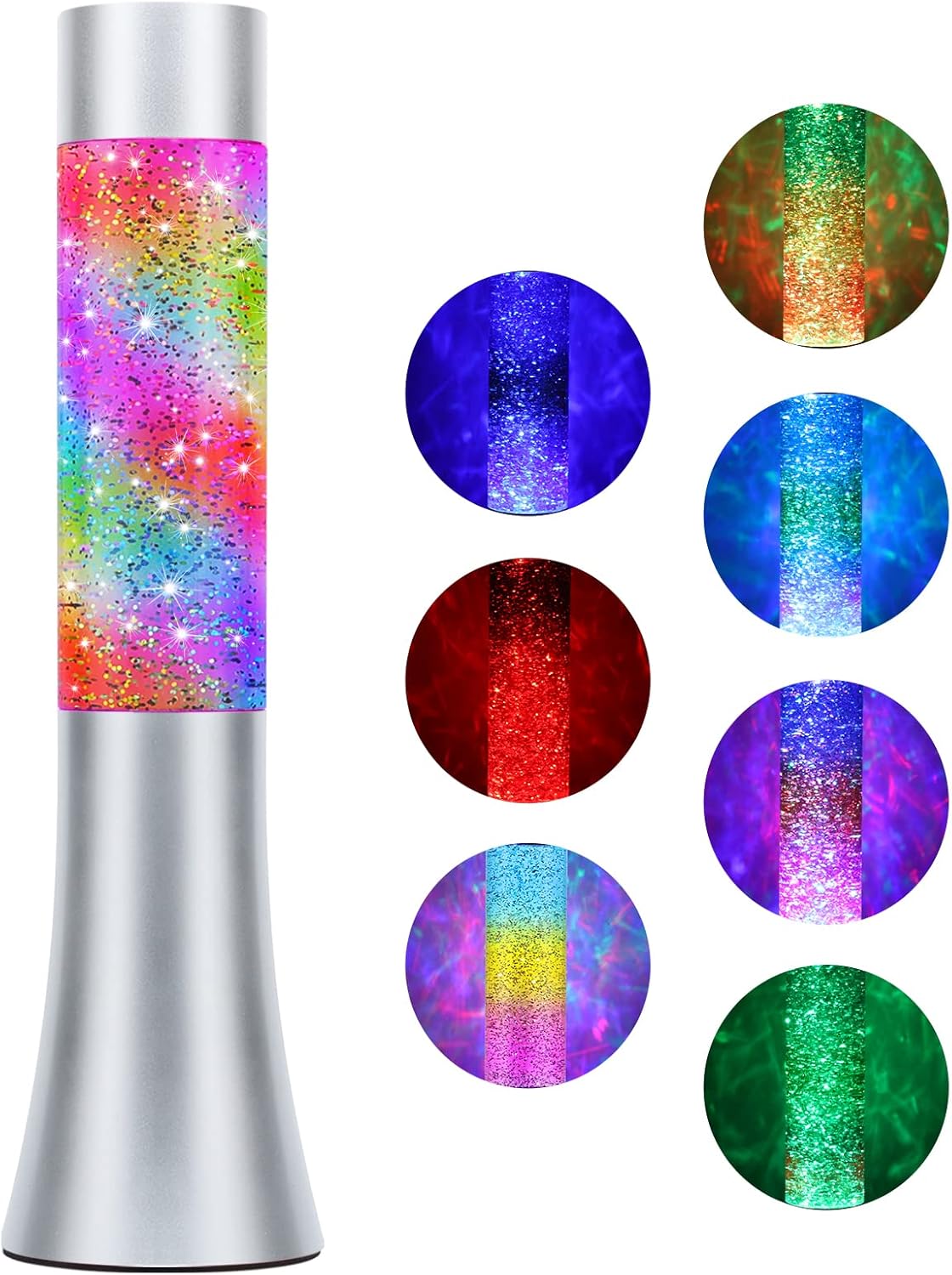 ONXE Glitter Night Light,7 Color Changing Girls Lamps for Bedroom Decor ...