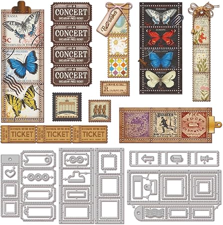 Amazon.com : GLOBLELAND Postage Stamp Frame Cutting Dies for DIY ...