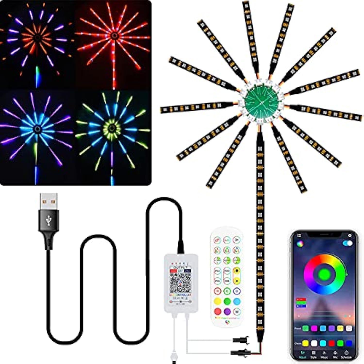 Amazon.com: ICIH Firework LED Strip Lights Dream Color RGB Changing ...