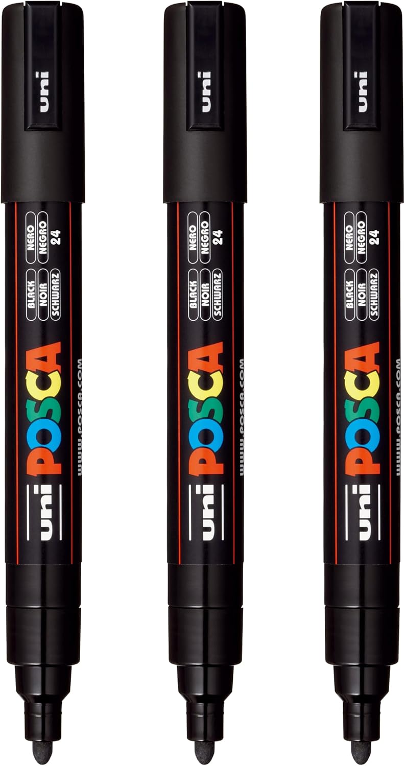 Amazon.com: posca PC-5M Water-Based Paint Markers, Reversible Medium ...
