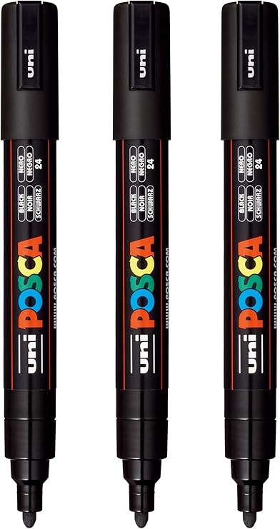 Amazon.com: posca PC-5M Water-Based Paint Markers, Reversible Medium ...