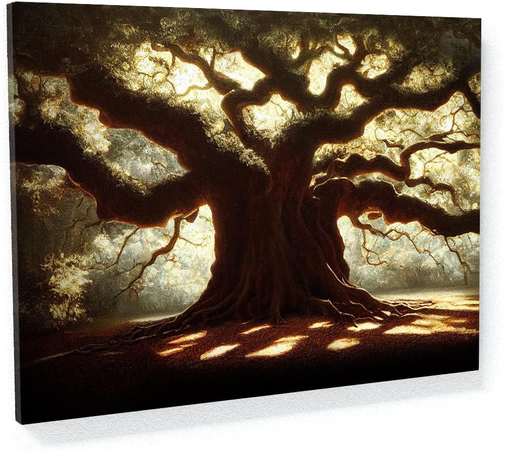 Amazon.com: Sense Canvas Angel Oak Tree 2 Canvas Art - Home Decor Wall ...