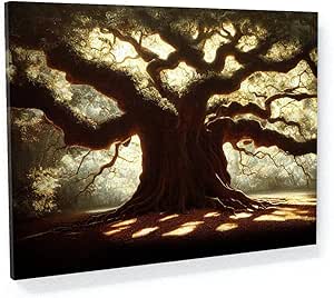 Amazon.com: Sense Canvas Angel Oak Tree 2 Canvas Art - Home Decor Wall ...