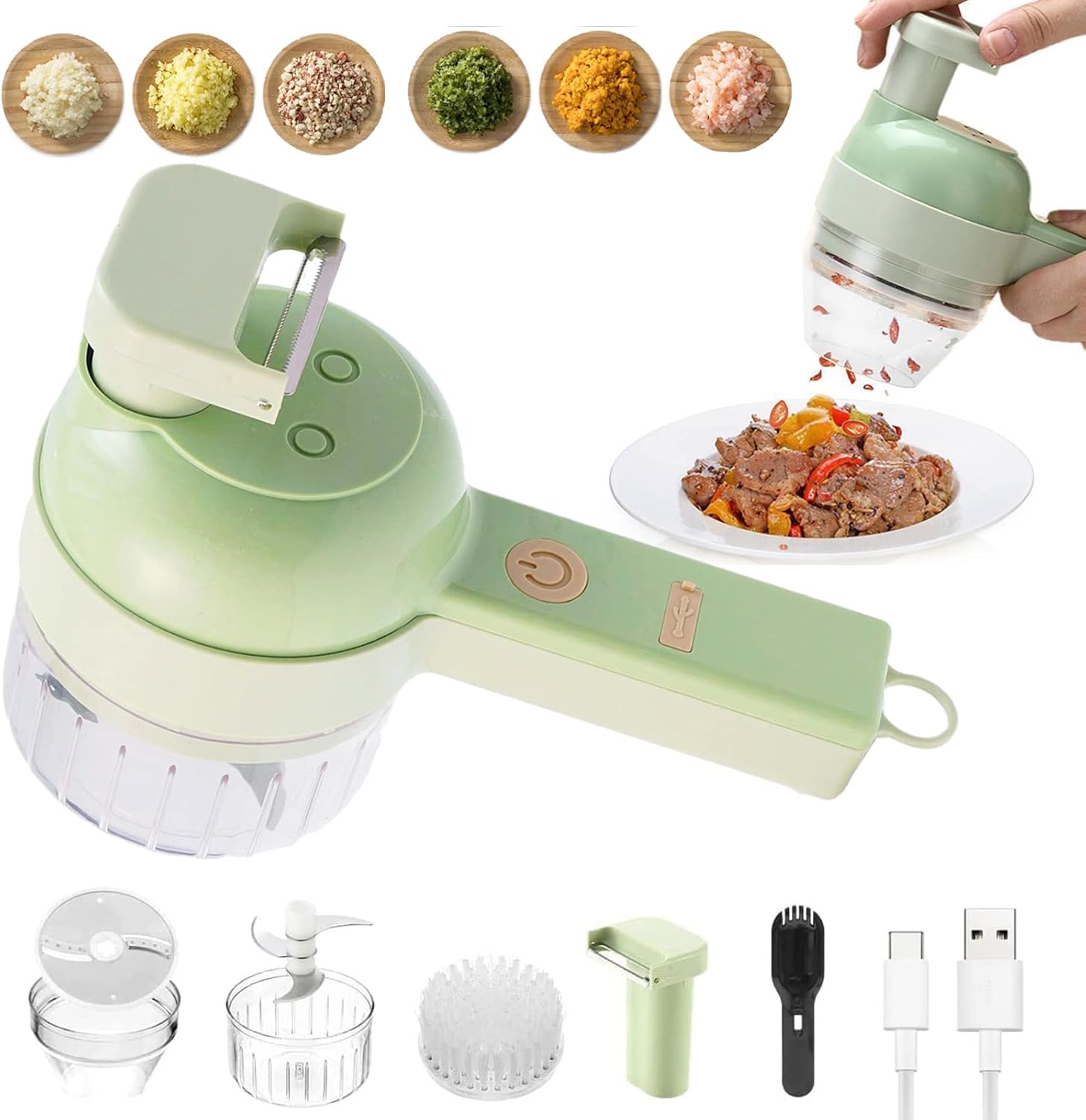 Amazon.com: 4 in 1 Portable Electric Vegetable Cutter Set ...