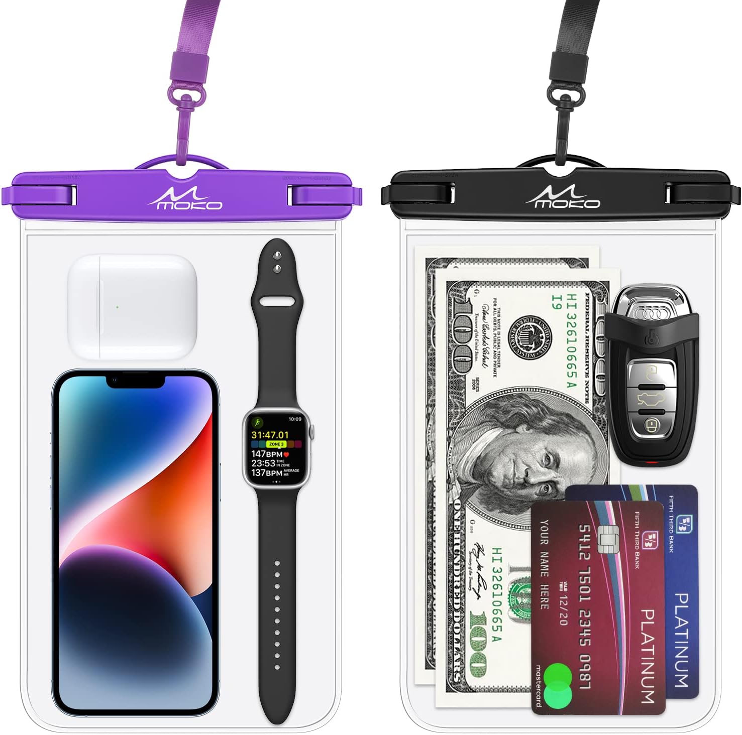 Amazon.com: MoKo Floating Waterproof Phone Pouch - 9.5" Large Clear ...