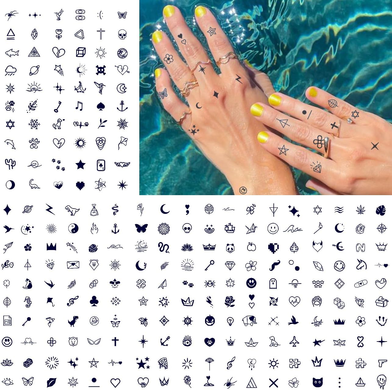 Amazon.com : 30 Sheets 480Pcs Tiny Small Stickers Temporary Tattoos For ...