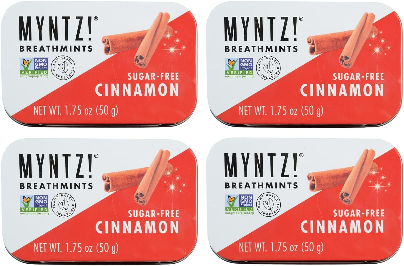 Amazon.com : Myntz Sugar Free Mints in a Tin | Cinnamon 4 Pack | Breath ...