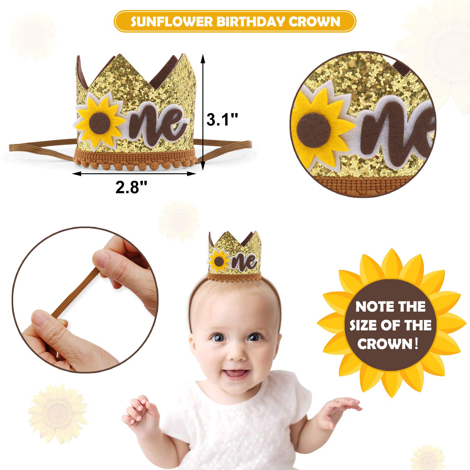 Sunflower 3 in 1 Birthday Party Decorations Highchair Banner Cake ...