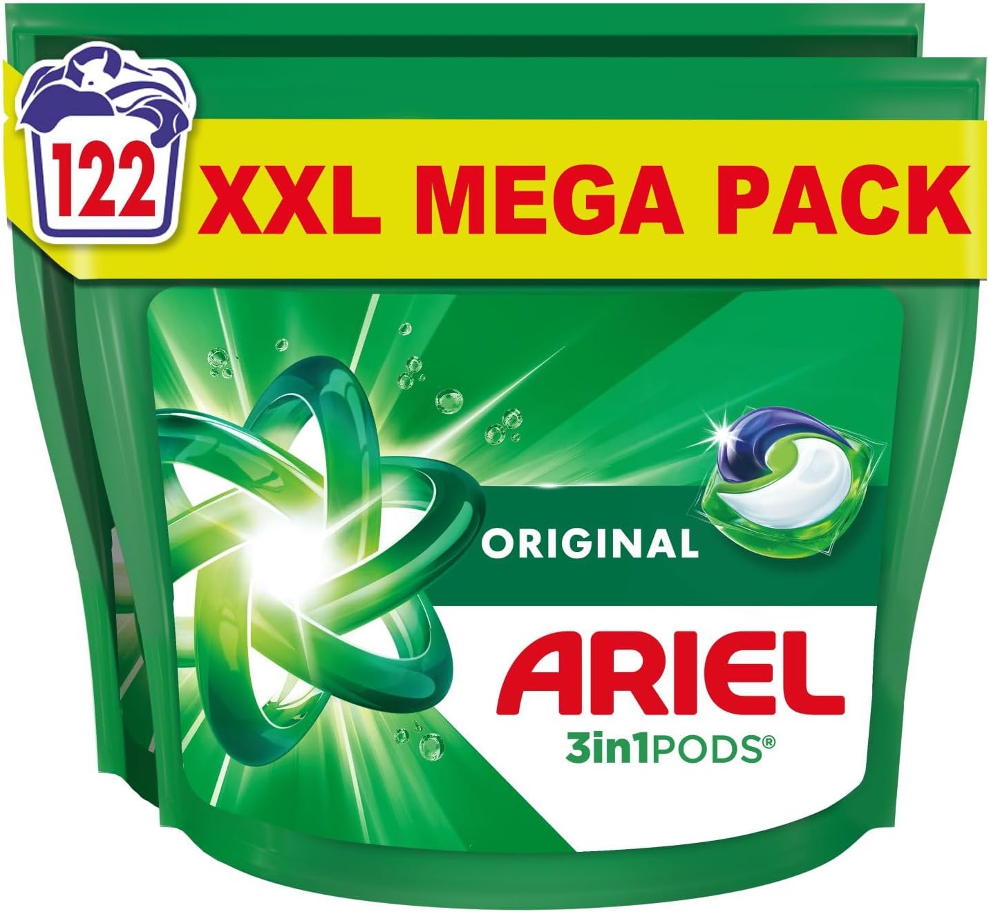 Ariel All-in-1 PODS®, Washing Liquid Laundry Detergent Capsules 122 ...