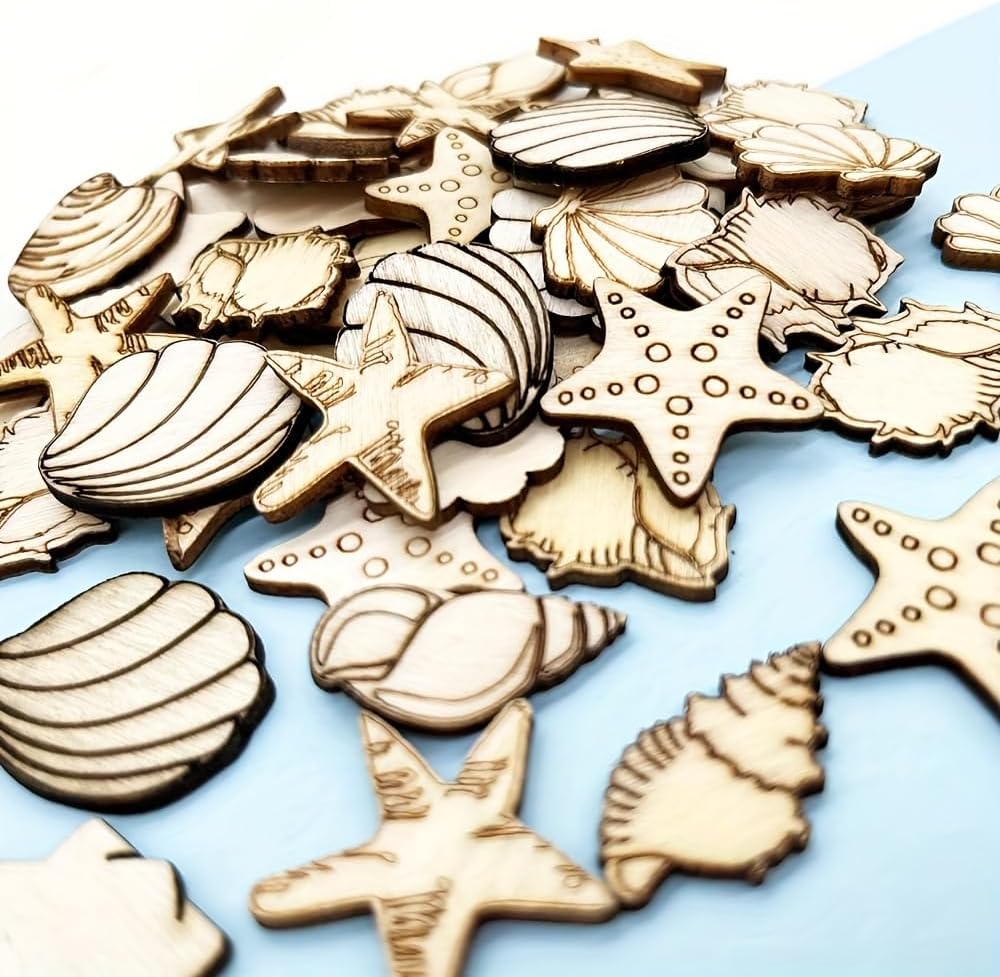 Amazon.com: 45 Pack Unfinished Wooden Ocean Sea Animals Cutouts for DIY ...