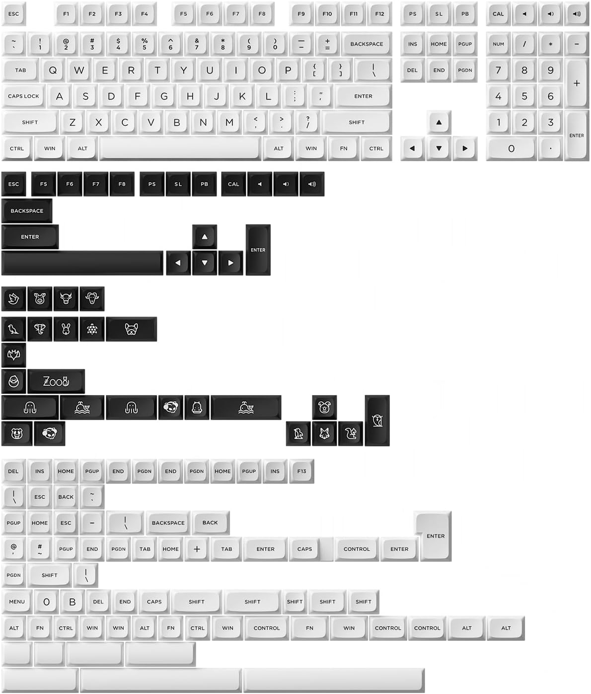 Amazon.com: Akko Keycaps Set with MDA Profile Double-Shot Black on ...