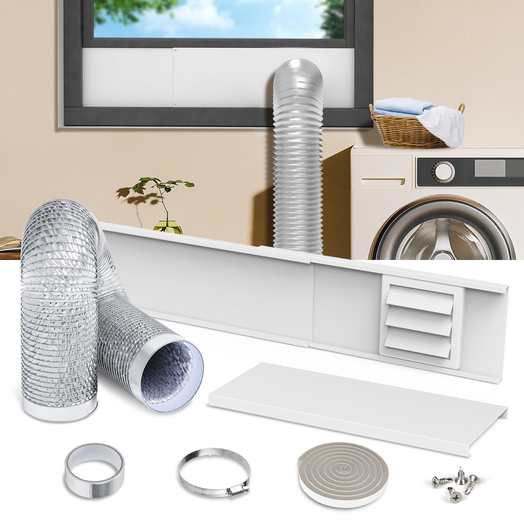 Amazon.com: Forestchill Dryer Vent Window Kit, 4 inch Window Vent Kit ...