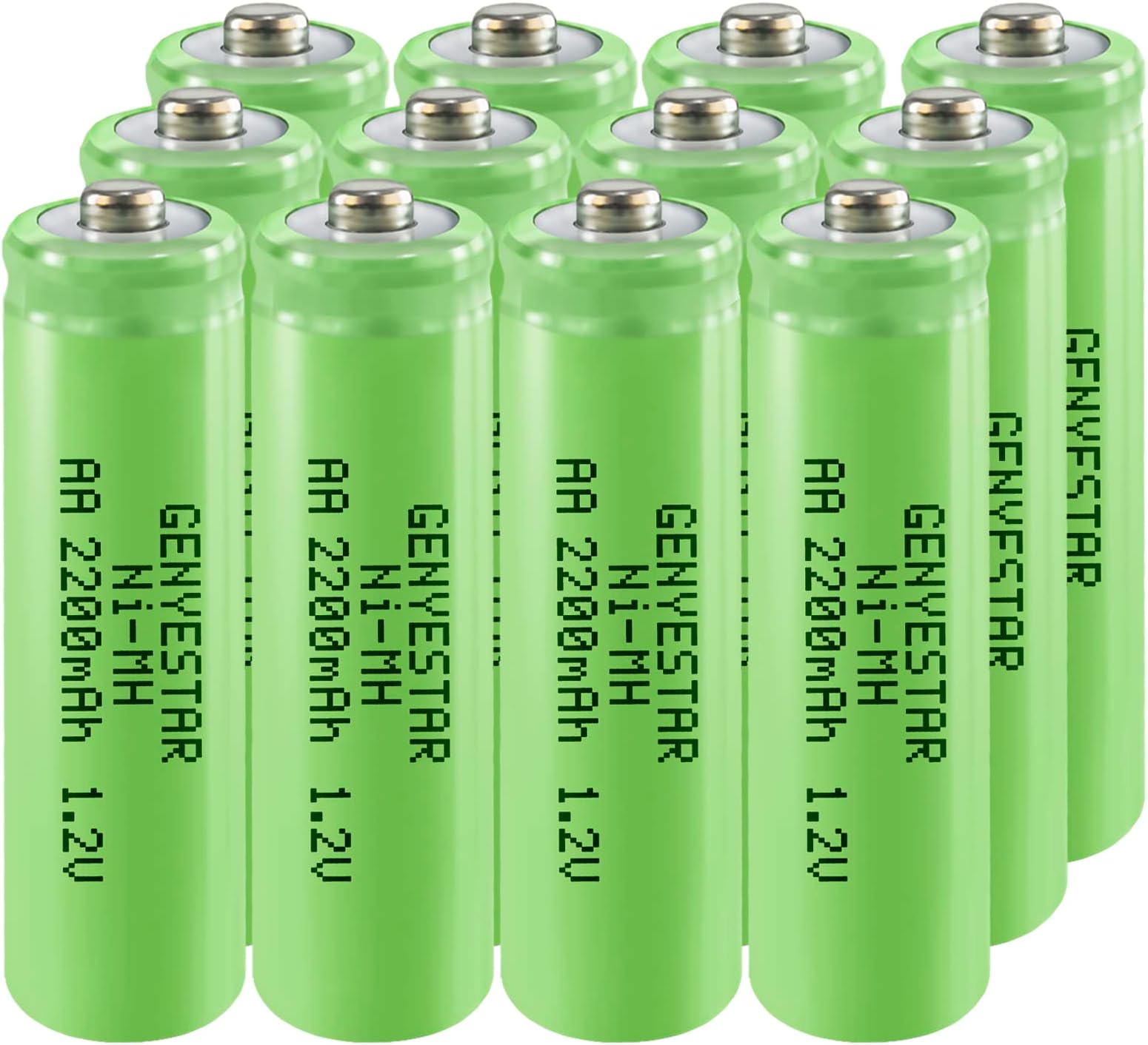 Amazon.com: GENYESTAR Rechargeable AA Batteries NIMH 1.2V Double A ...