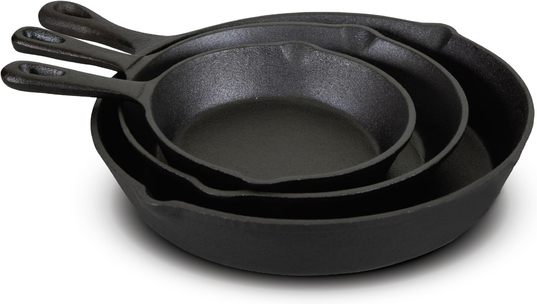 Amazon.com: Jim Beam HEA Set of 3 Pre Seasoned Cast Iron Skillets with ...