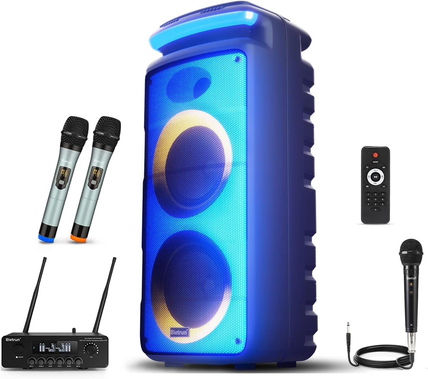 Amazon.com: Karaoke Machine with Bluetooth＆Dual Wireless Microphone ...