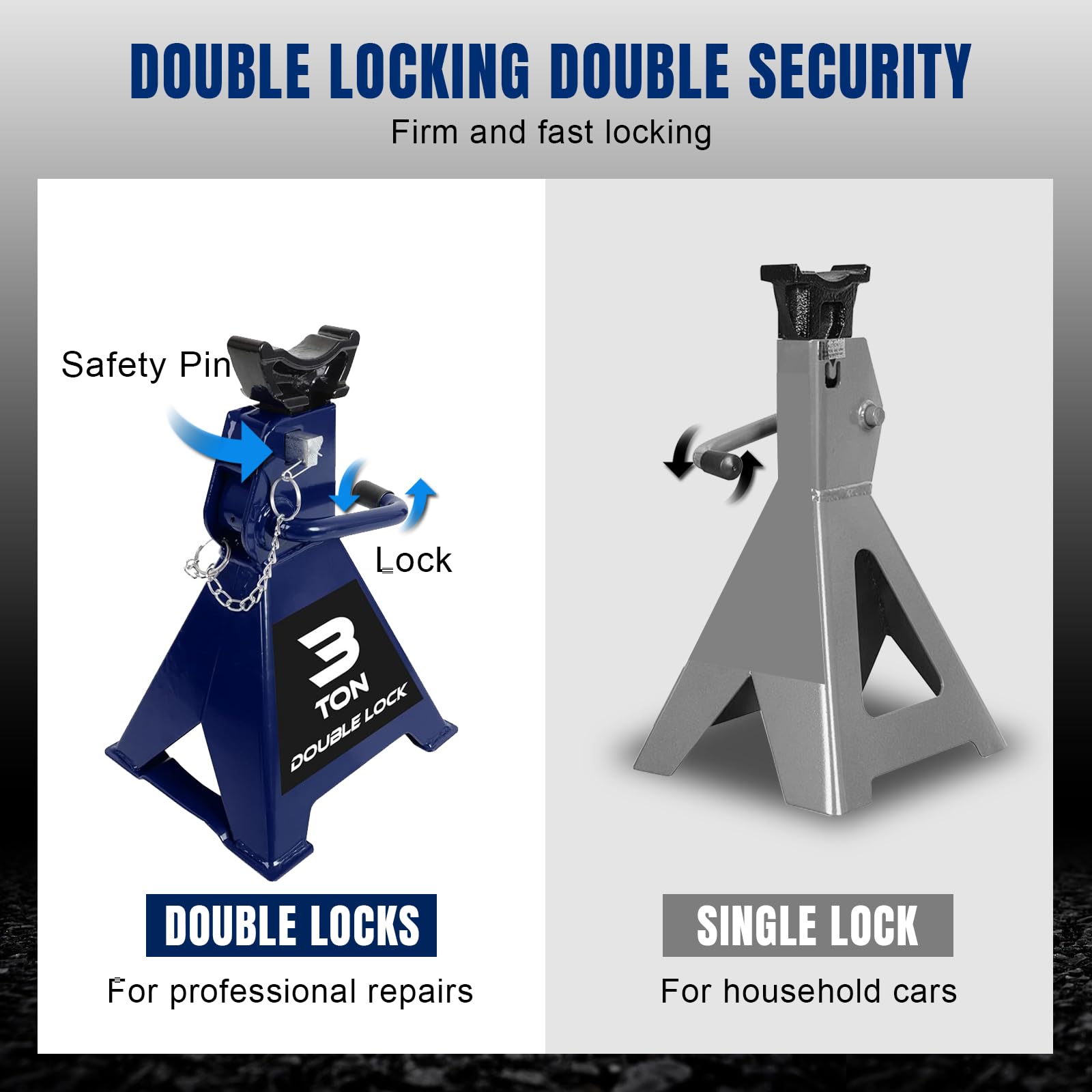 Snapklik.com : TCE Car Jack Stands 3 Ton