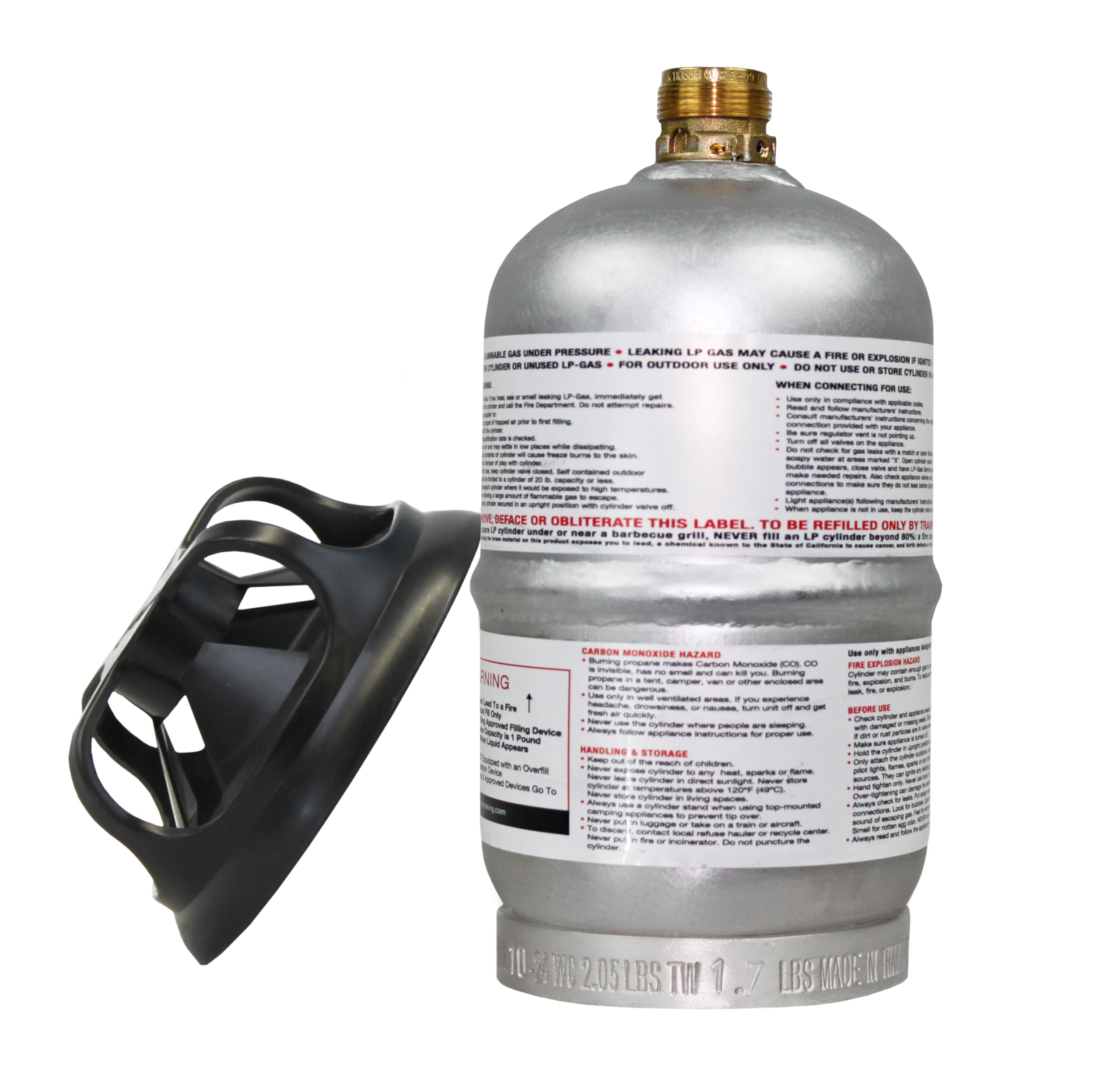 Amazon.com: Flame King 1LB Empty Aluminum Propane Cylinder Tank ...