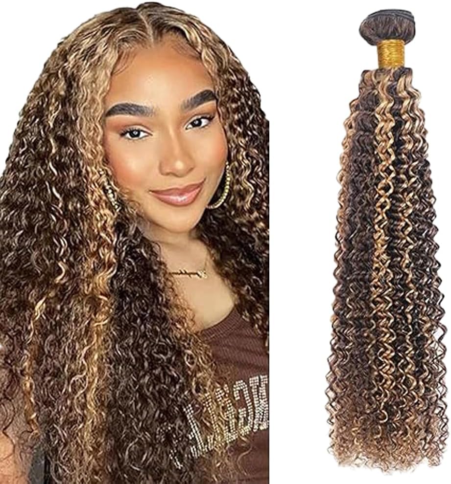 Lakaisa Curly Wave Human Hair Bundles P427 Highlight Blonde Human Hair ...