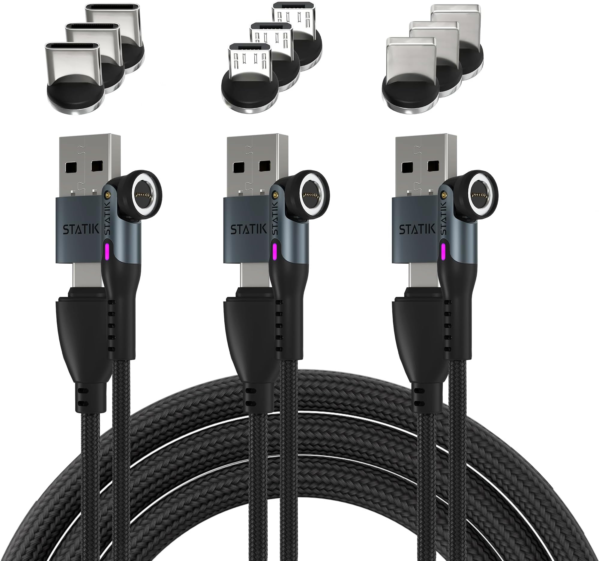 Statik 360 Pro Magnetic Charging Cable - 100W Fast Charging Magnetic USB C Charging Cable ...