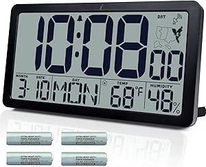 Amazon.com: Atomic Wall Clock Battery Operated,10.5 inch Digtial Desk ...