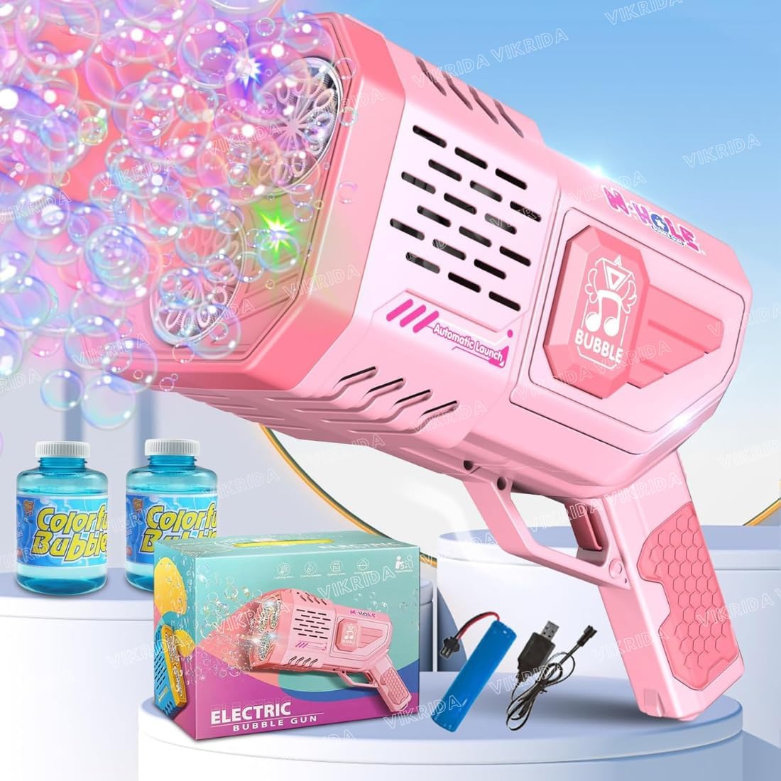 Buy Vikrida Bubble Gun Bubble Gun for Kids, Bubble Blaster 5000 ...