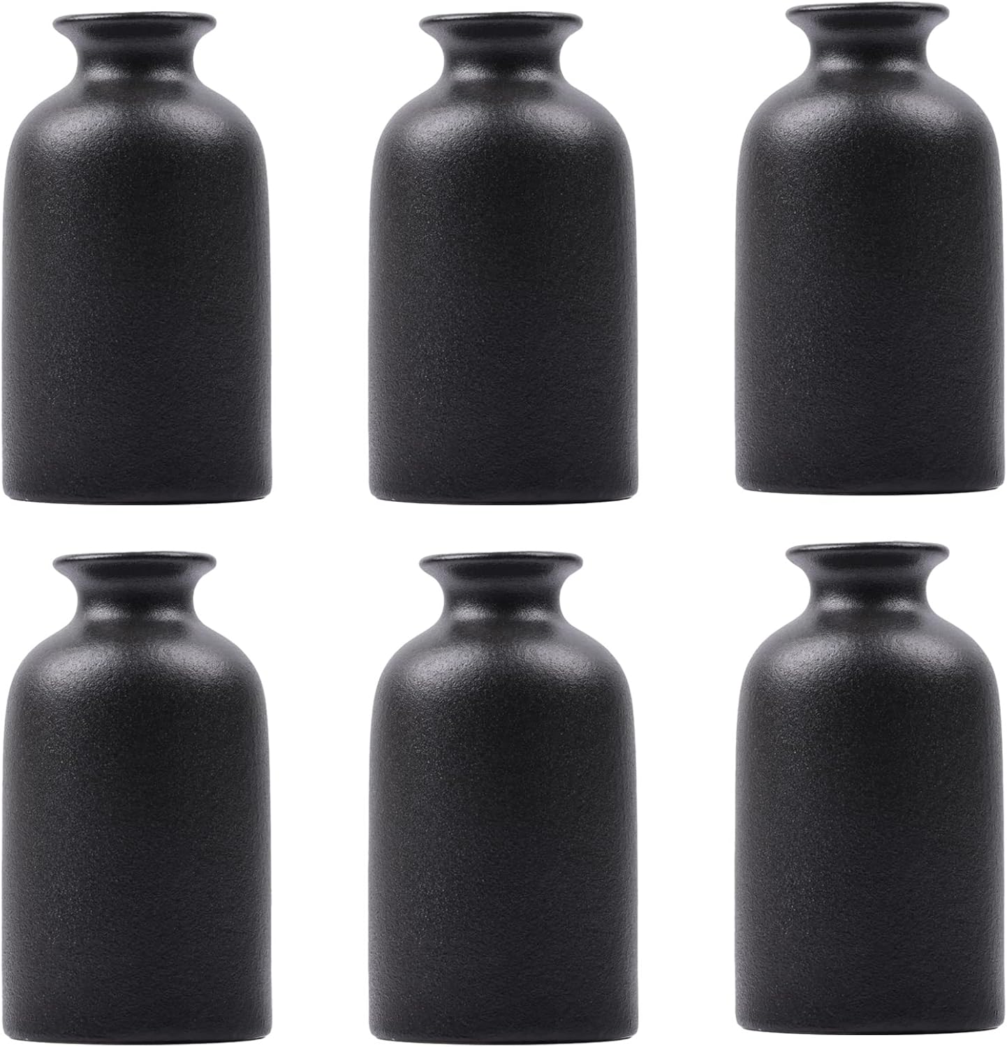 Amazon.com: 6 Pack Black Bud Vase, Modern Boho Small Vases for Dry Flowers, 5in Mini Ceramic Bud ...