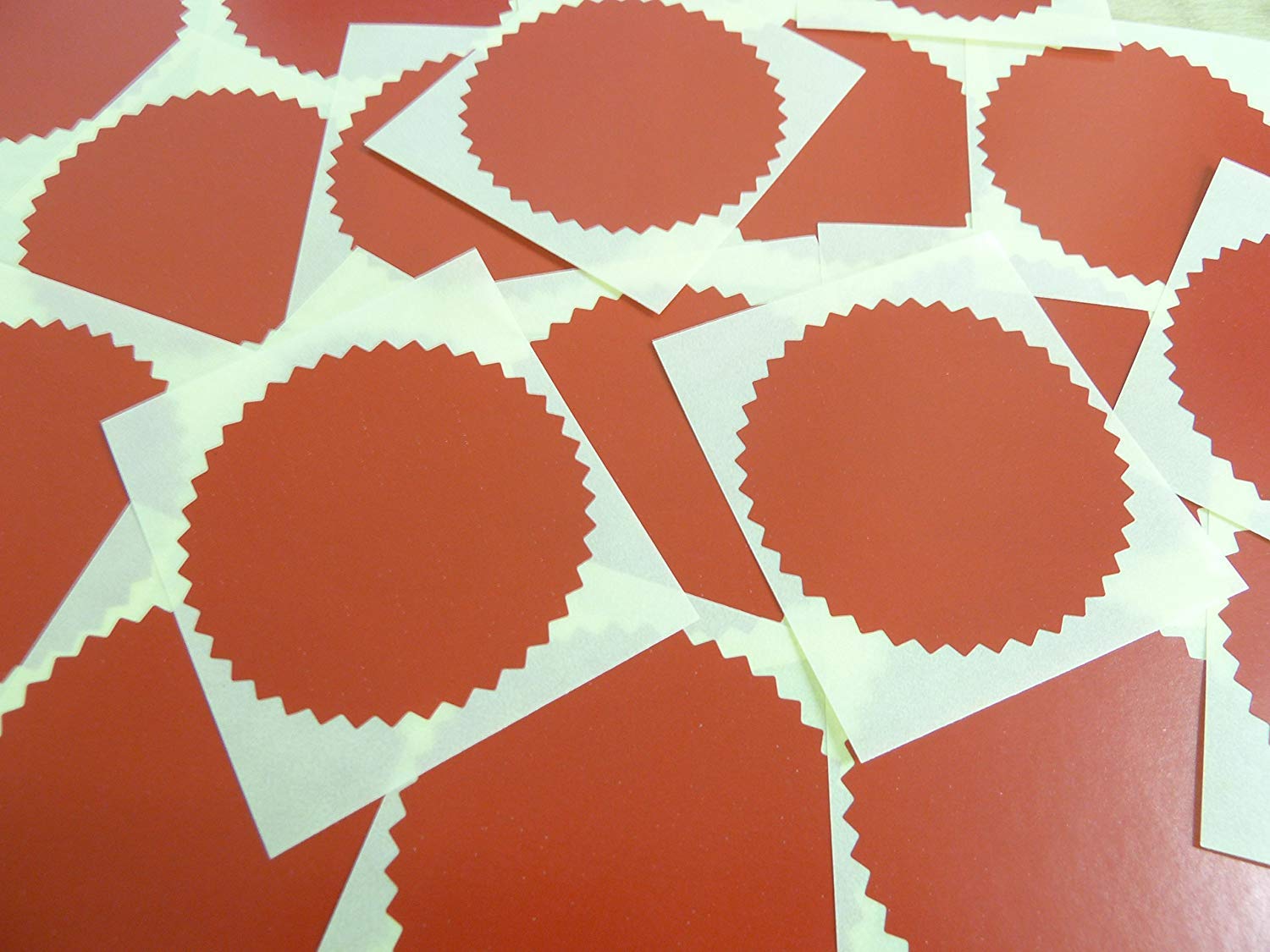 64mm Serrated Edge, Gloss Dark Red, Certificate Wafer Company Seal ...
