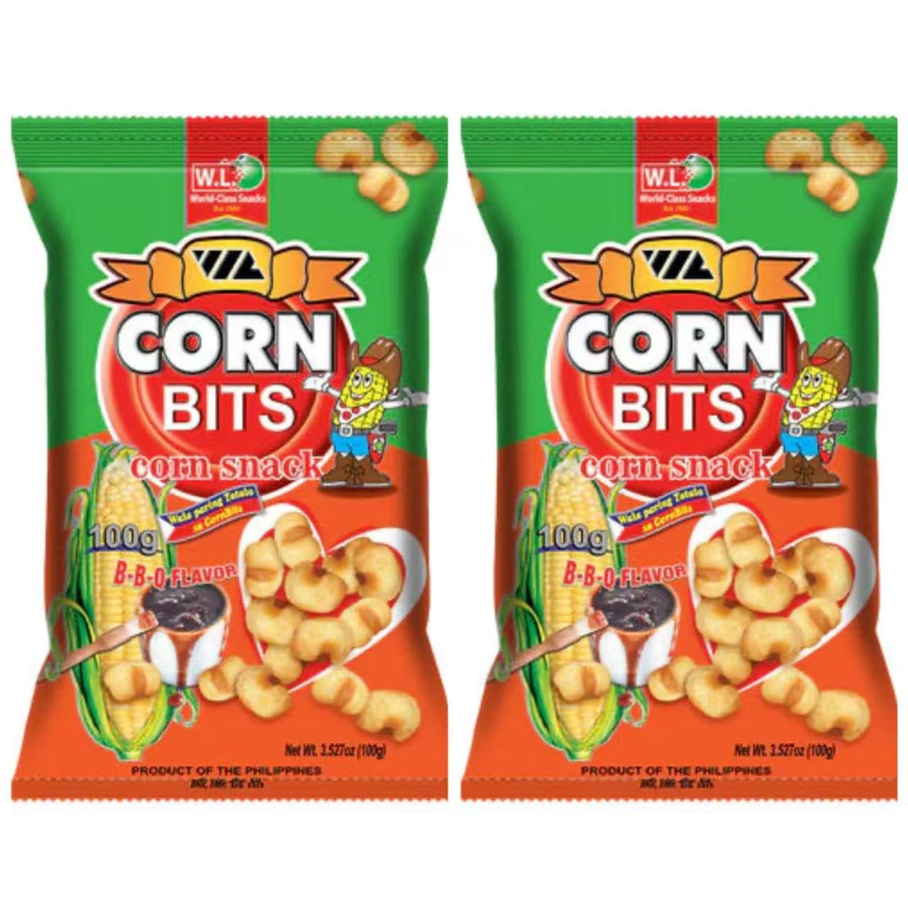 Amazon.co.jp: WL コーンビッツ スナック バーベキュー フレーバー 100g×2袋 W.L. corn bits corn ...