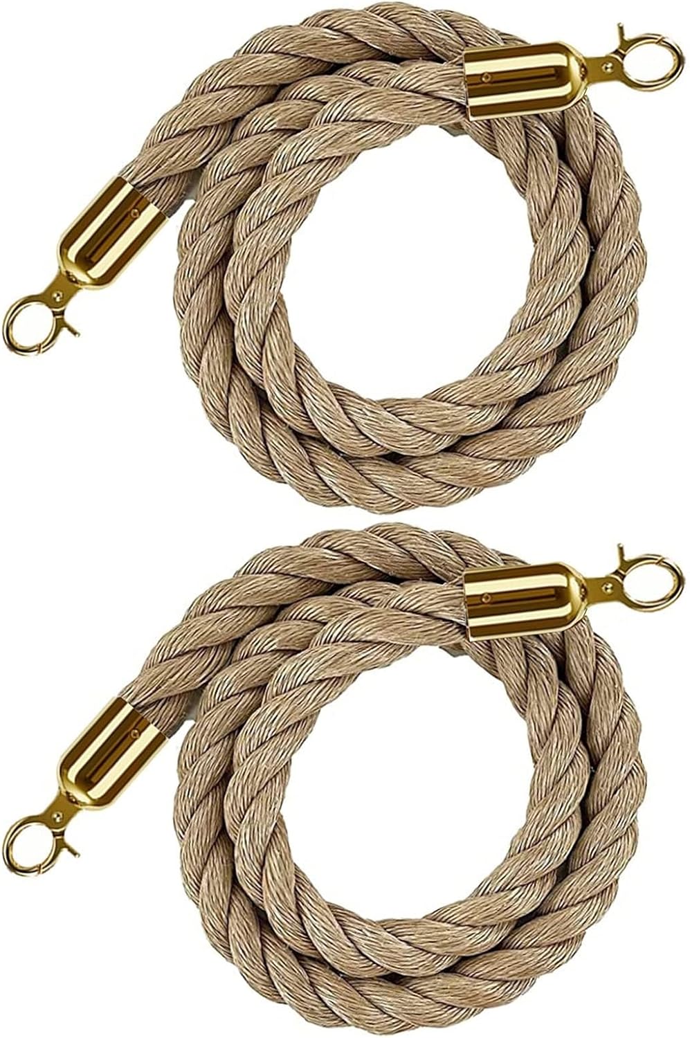 Braided Hemp Rope Barrier Crowd Control Stanchion Rope, 2 Pcs Barrier ...