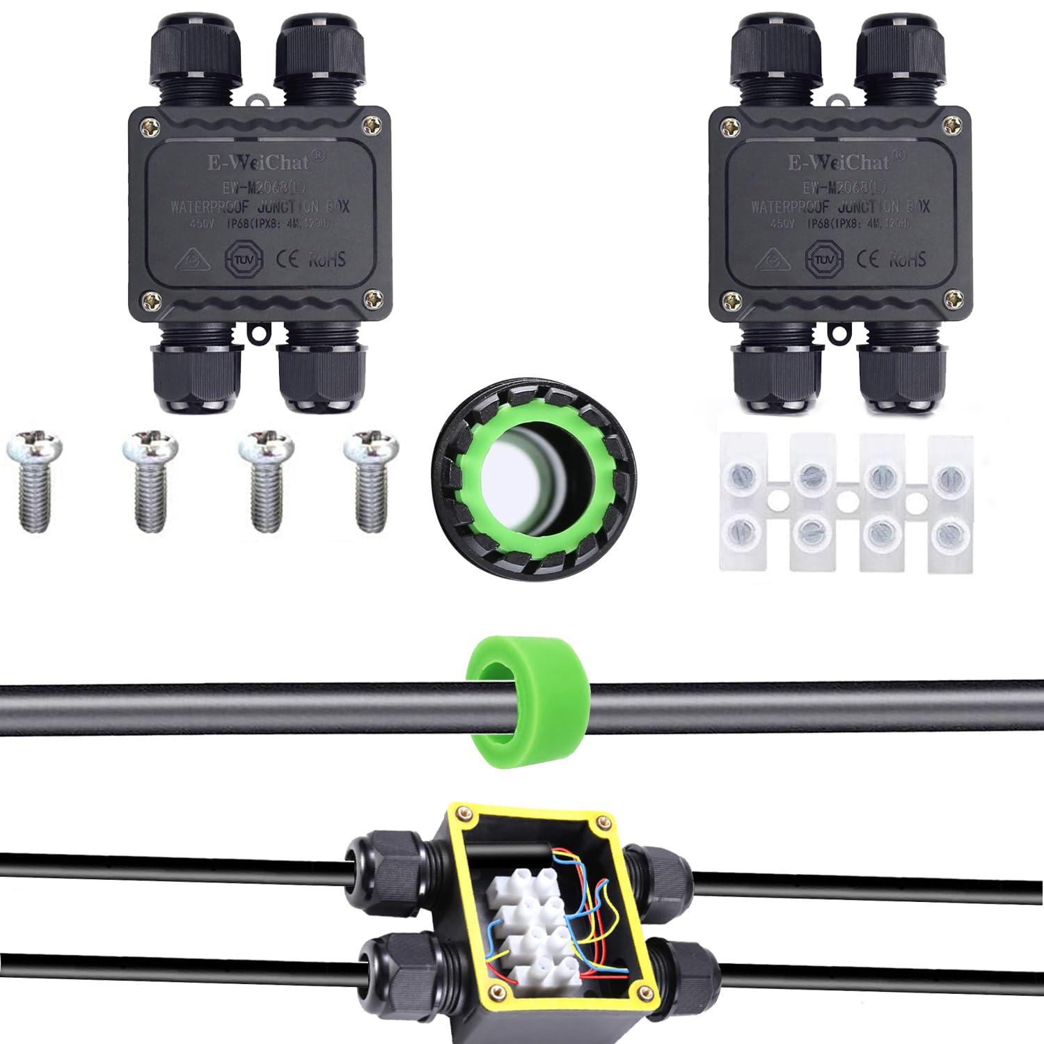 Weatherproof Electric Junction OUTDOOR JUNCTION BOX WHITE GREY 2 3 4 5