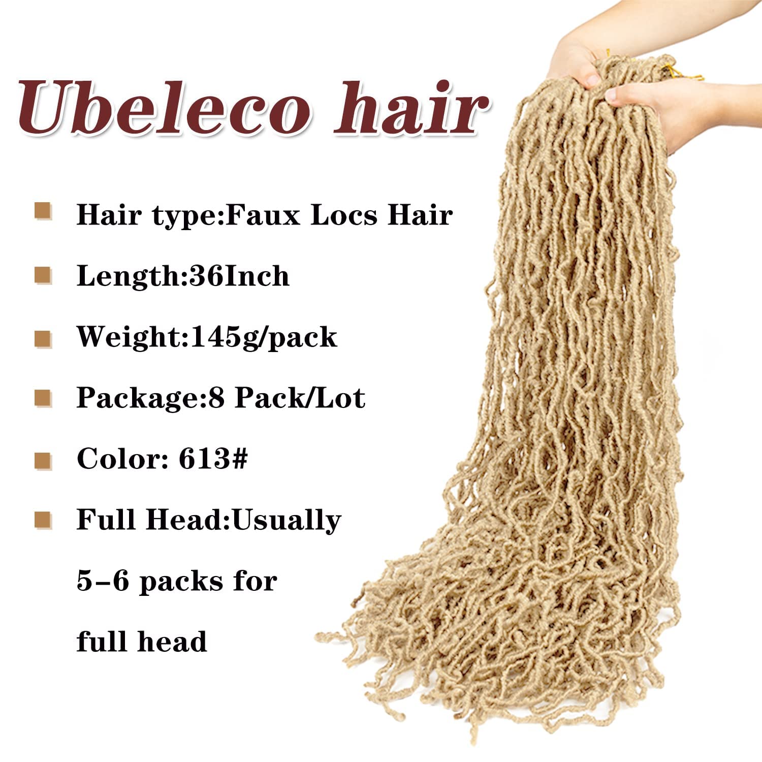 Snapklik.com : 36 Inch Faux Locs Crochet Hair, Bleached Blonde Soft ...