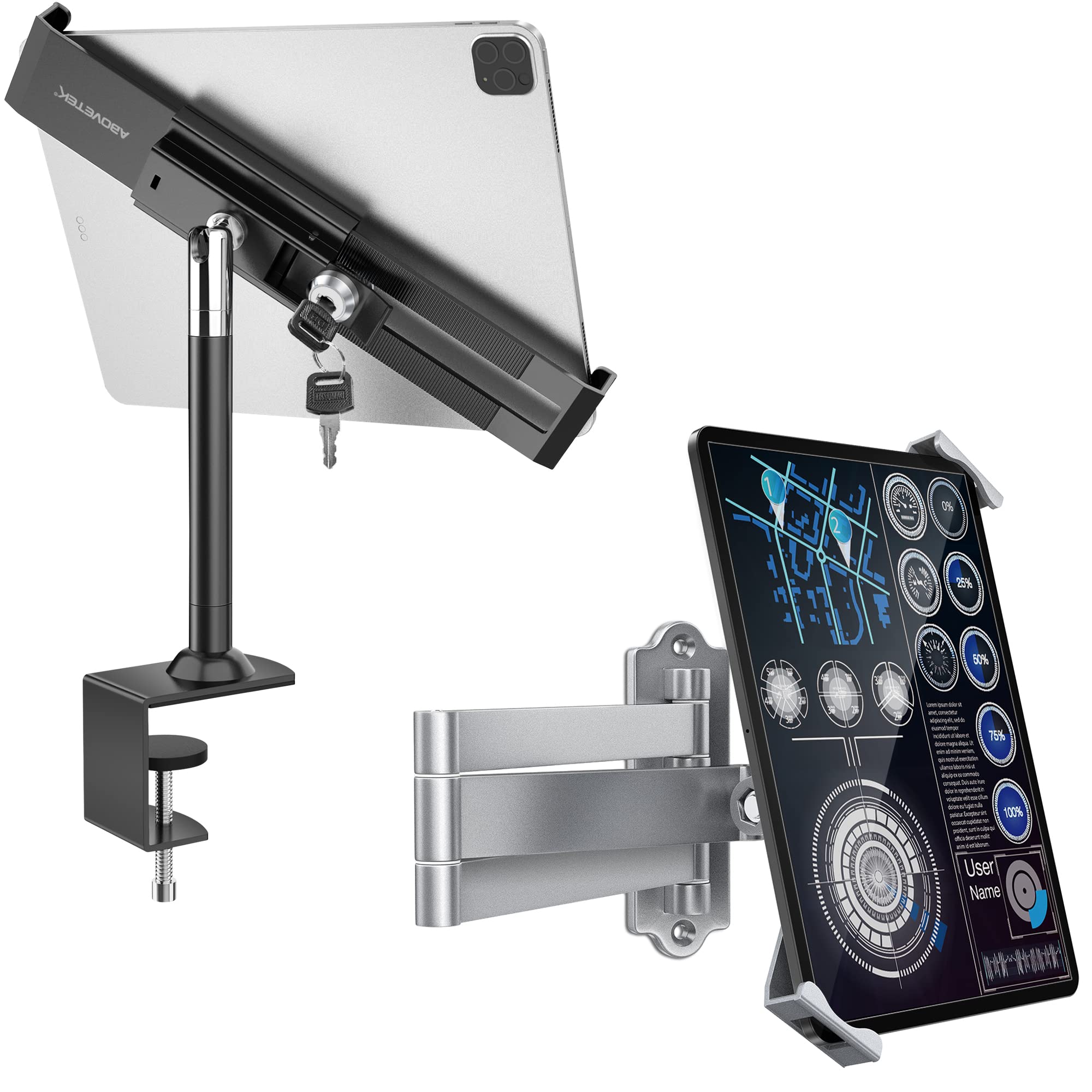 Amazon.com: AboveTEK TH-518B Anti Theft Locking Tablet Stand Holder ...
