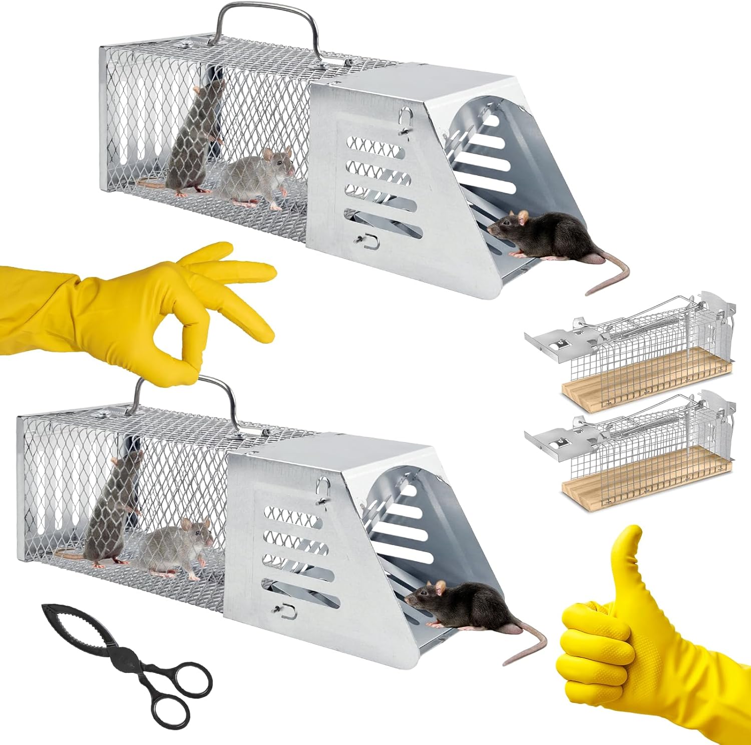 Amazon.com : 4 PCS Humane Mouse Traps No Kill,Combined Automatic ...