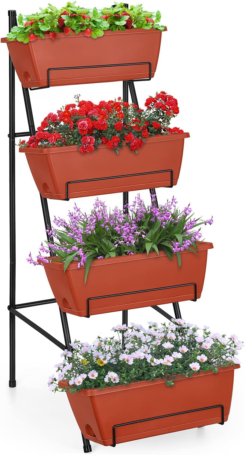 Amazon.com: OYEAL Raised Garden Bed 4 Tier Vertical Garden Planter ...