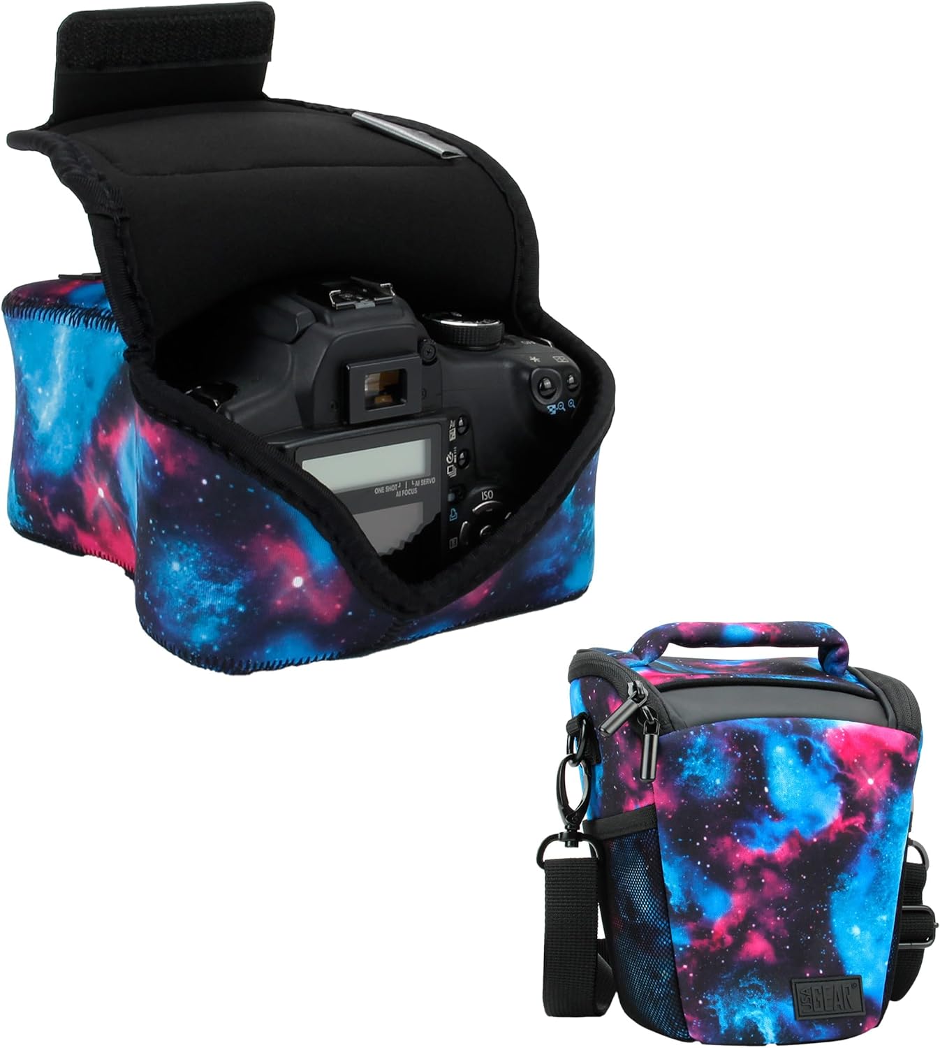 Amazon.com : USA Gear DSLR Camera Sleeve (Galaxy) + Top Loading Camera ...
