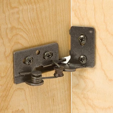Snap Closing Semi-Concealed Hinges - Antique brass (pair) -1/4 overlay ...