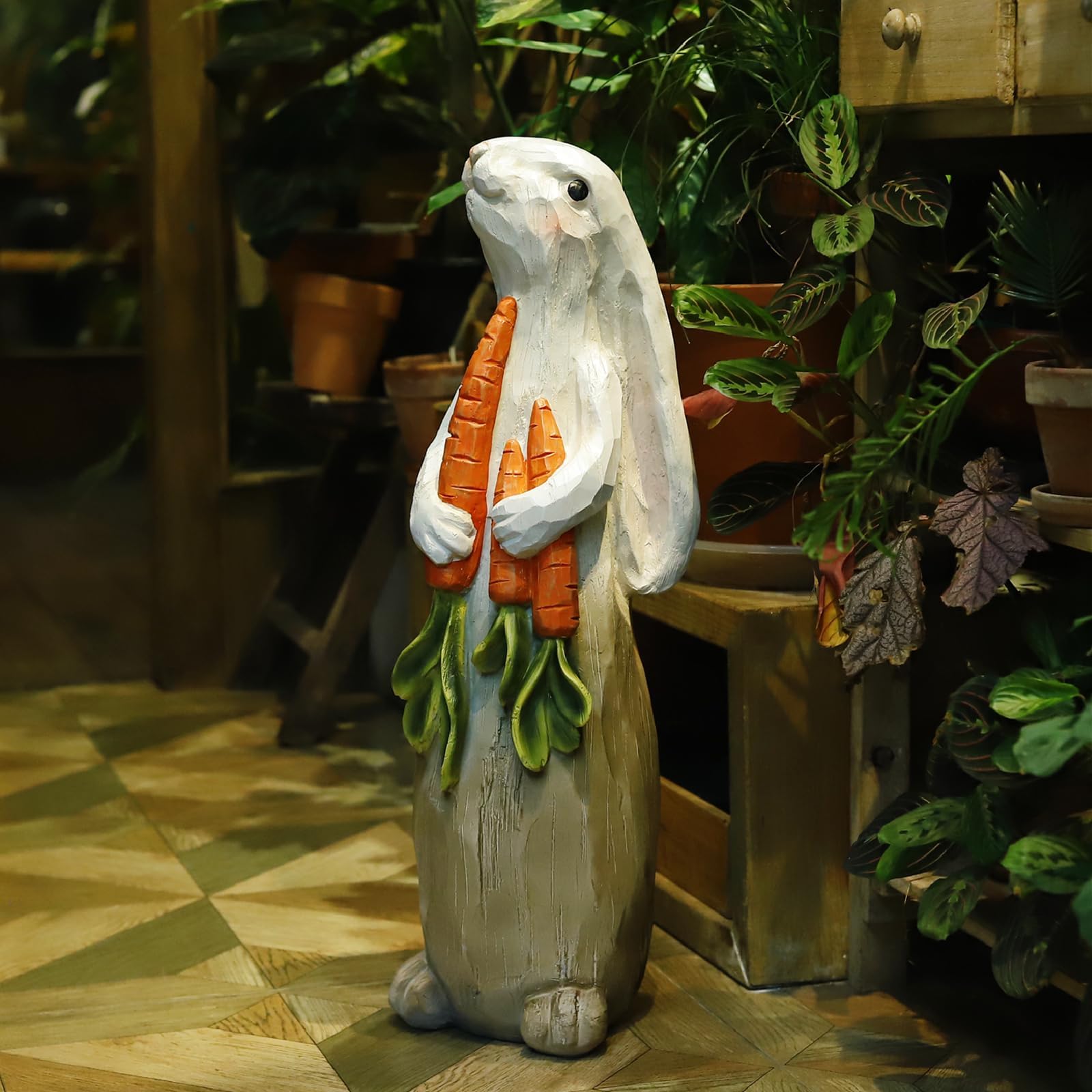 Amazon.com: Realistic Tall Sitting Bunny Garden Sculpture | 24" H ...