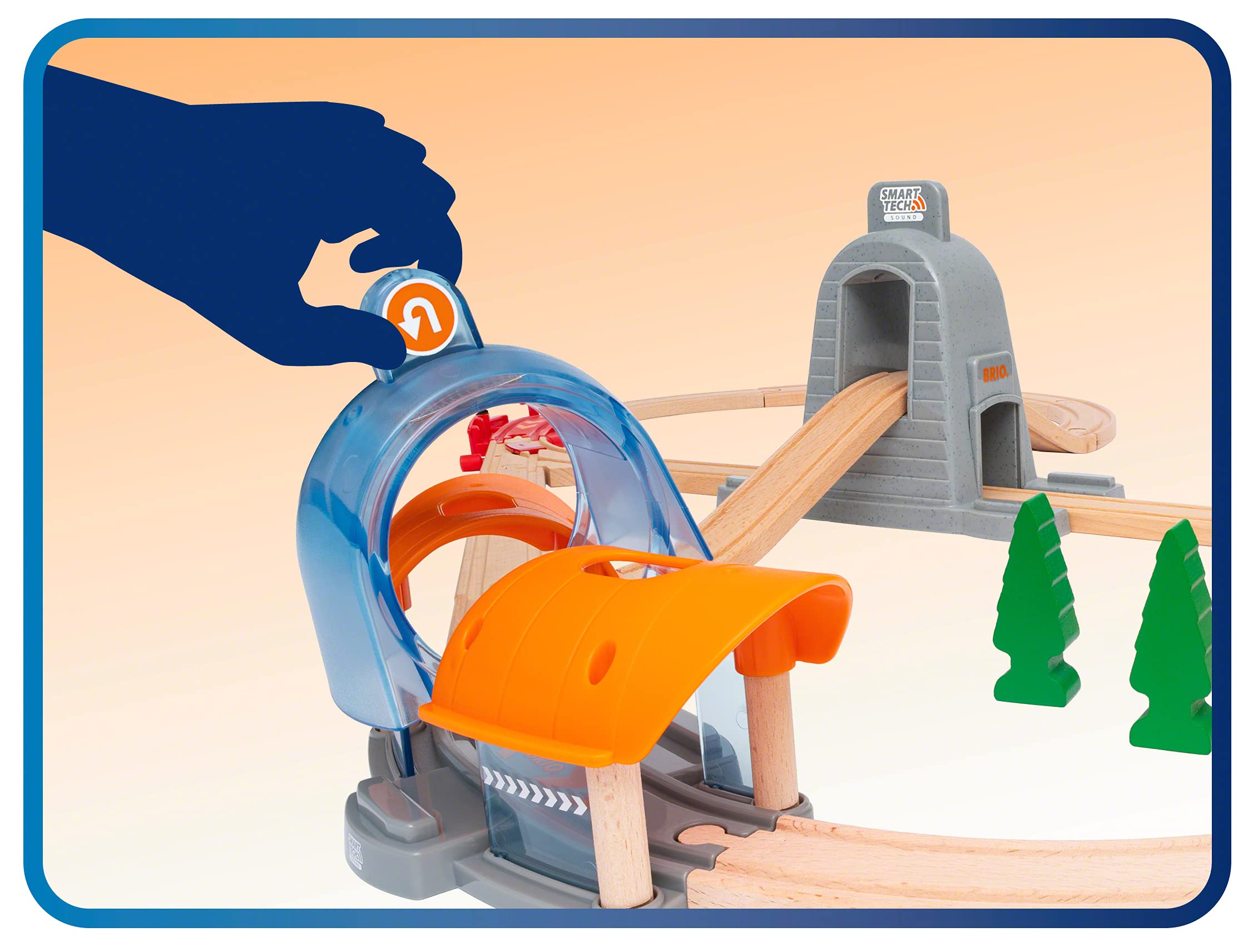 Buy BRIO World Smart Tech Sound Action Tunnel Deluxe Train Set for Kids ...