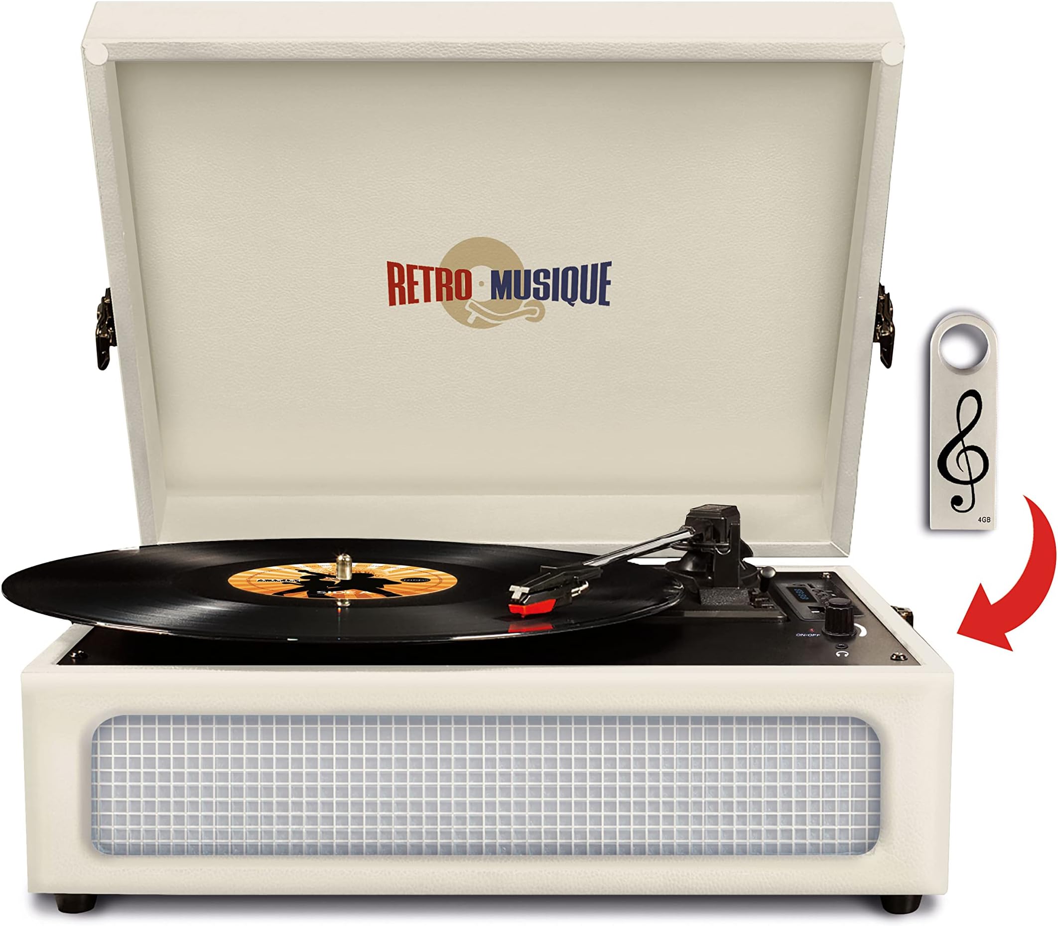 Retro Musique Bluetooth Table Top Turntable Record Player With FM Radio ...