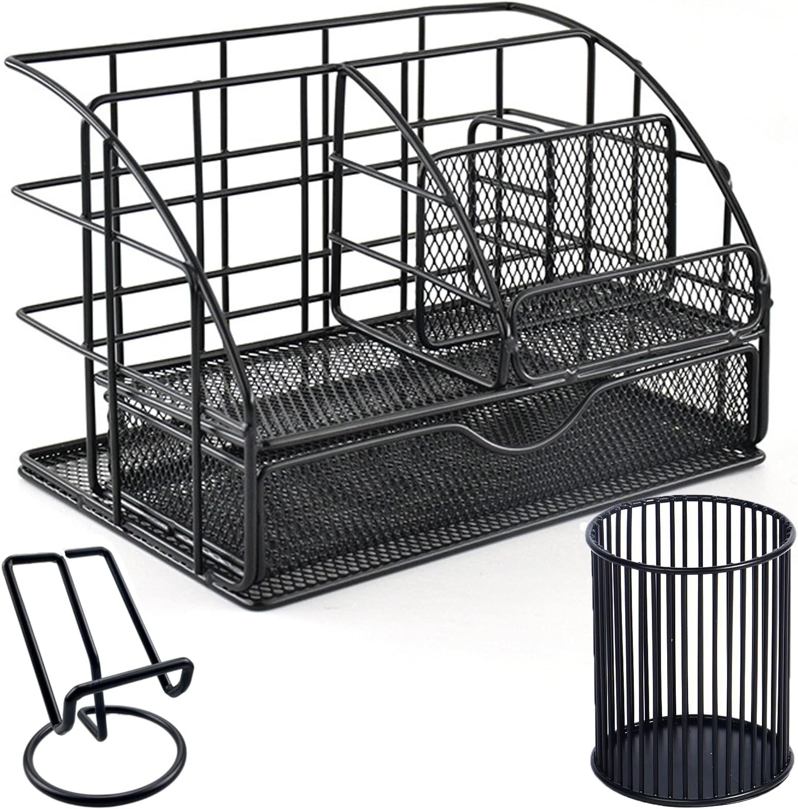 Amazon.com: VANRA Metal Mesh Desk Organizer Set Office Supplies ...