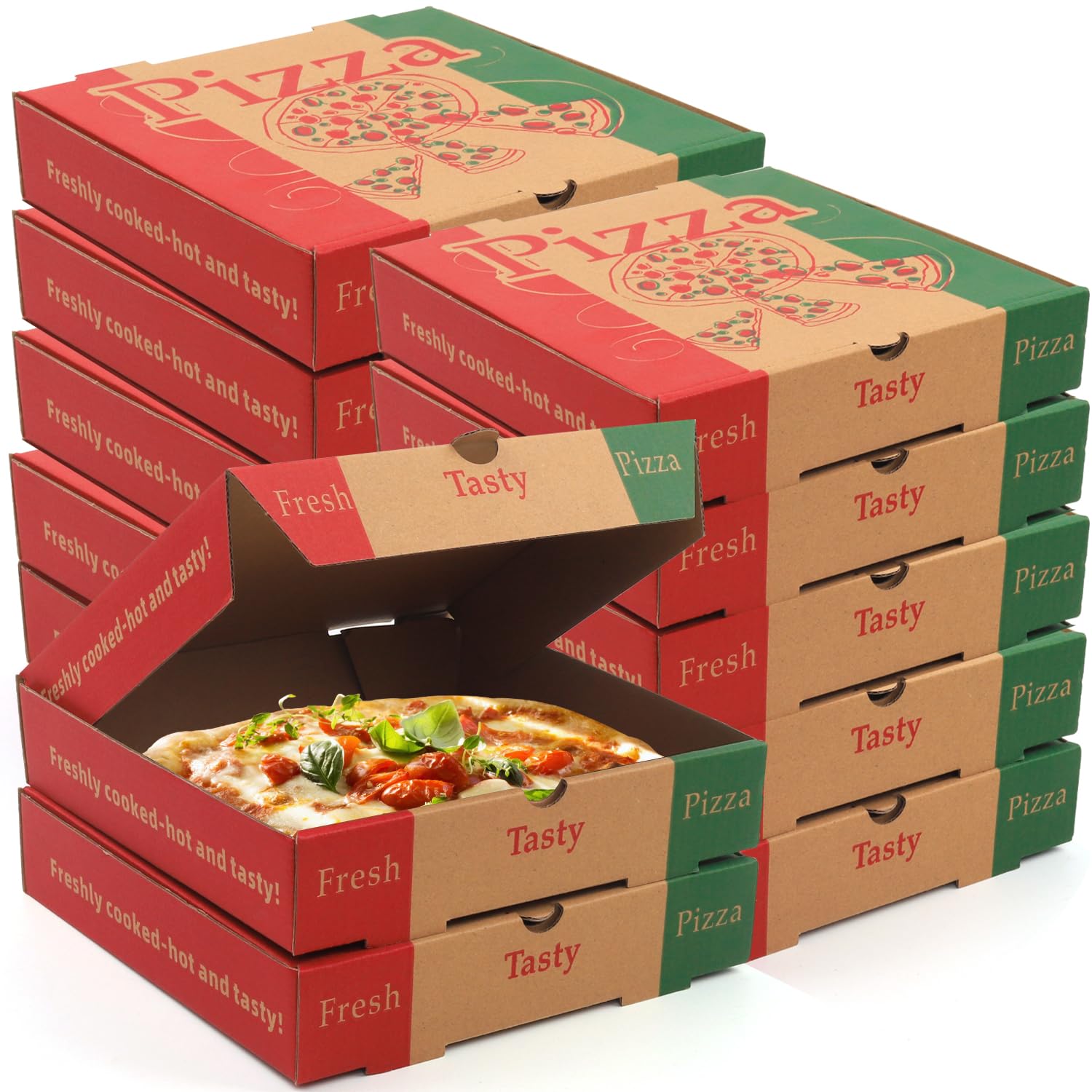 Amazon.com: WOKAV 15 pcs pizza boxes 8 Inches Kraft Corrugated pizza ...